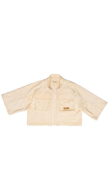 White Corduroy - Cropped Kimono │BY PHUME